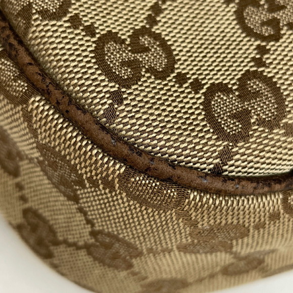 Gucci | Bags | Gucci Tan Canvas Gg Pattern Brown Gg Shoulder Bag | Poshmark